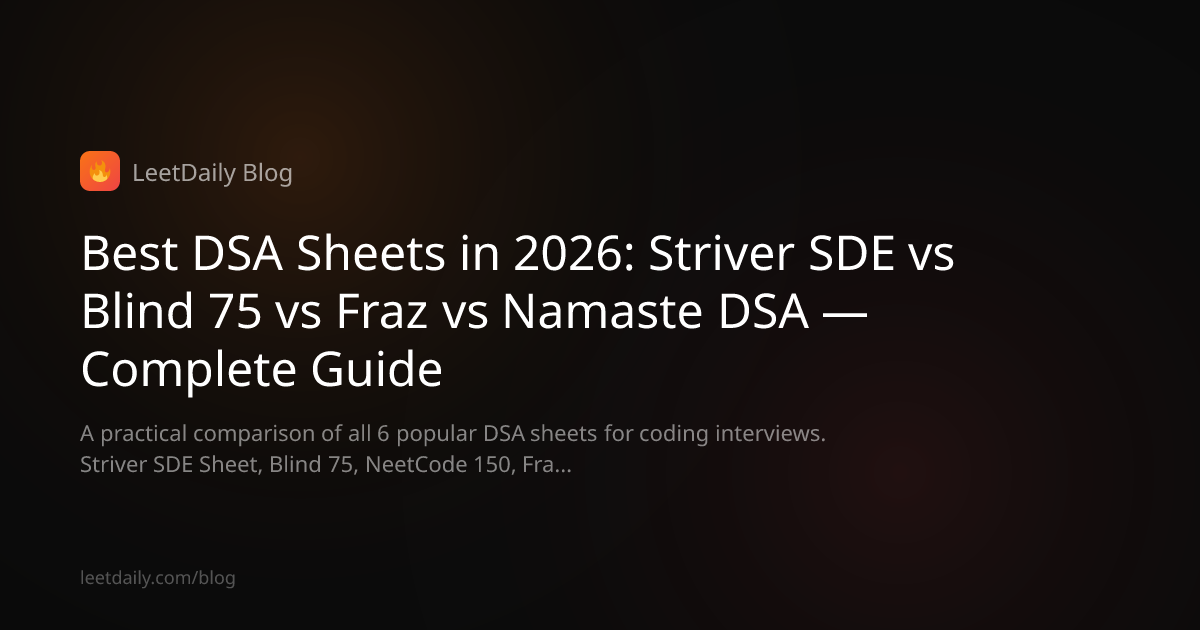 Best DSA Sheets in 2026: Striver SDE vs Blind 75 vs Fraz vs Namaste DSA ...